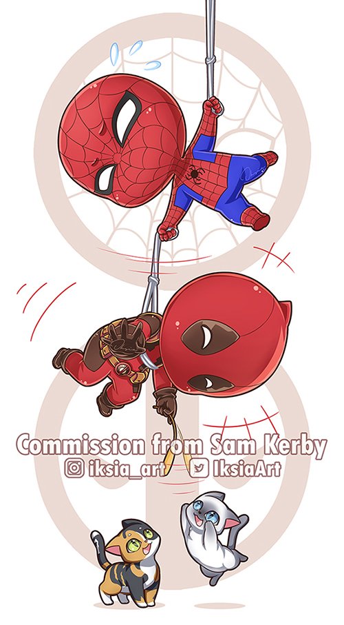 Spiderman And Deadpool Chibi