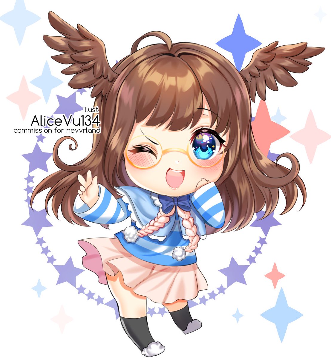 「Chibi commission for nevvrland on IG #a」|Alice Vu ☁️ Vtuber Debut: TBA ...