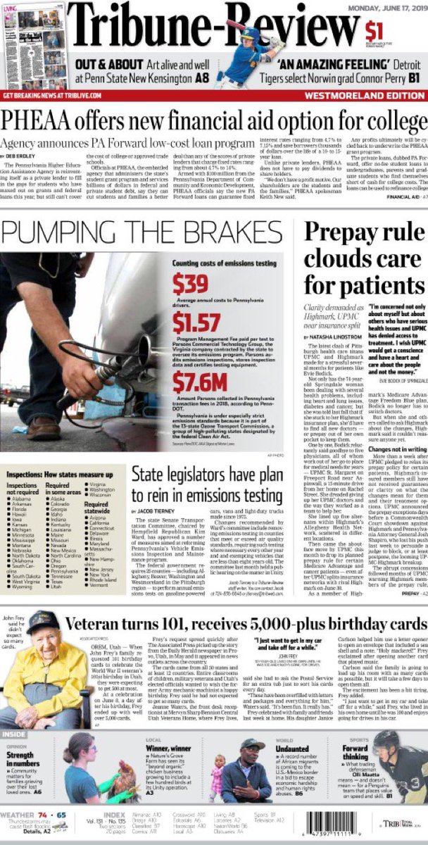 Here's an early look at Monday's edition of the Tribune-Review | Scoopnest