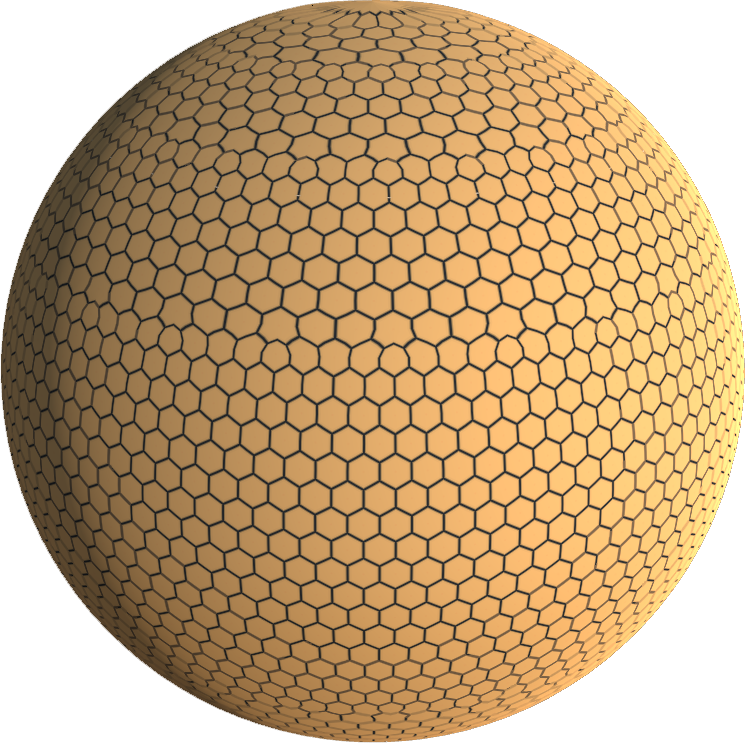 Gaddy on Twitter: "1) How to create a sphere made of hexagons? Hexagons of similar size and ...