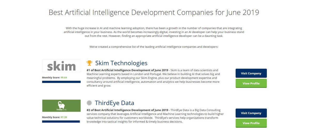 ThirdEye Data on Twitter: "ThirdEye Data is excited to announce that we have been named as a Top ...