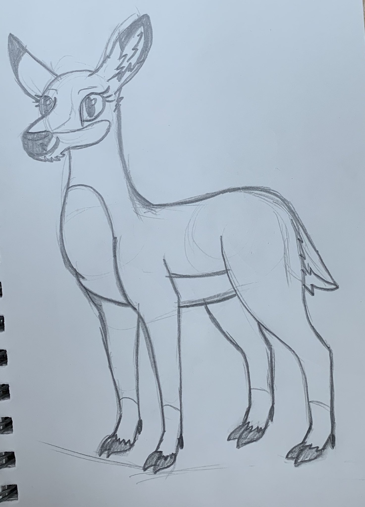 Rudolph Drawing In Pencil