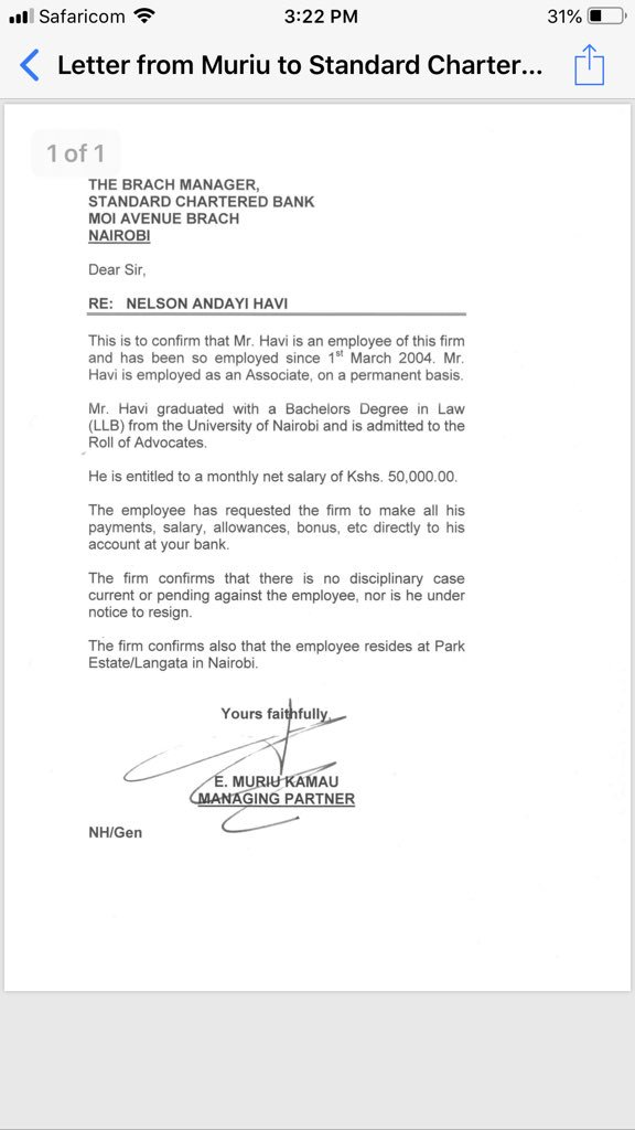 Standard Chartered Bank Letterhead