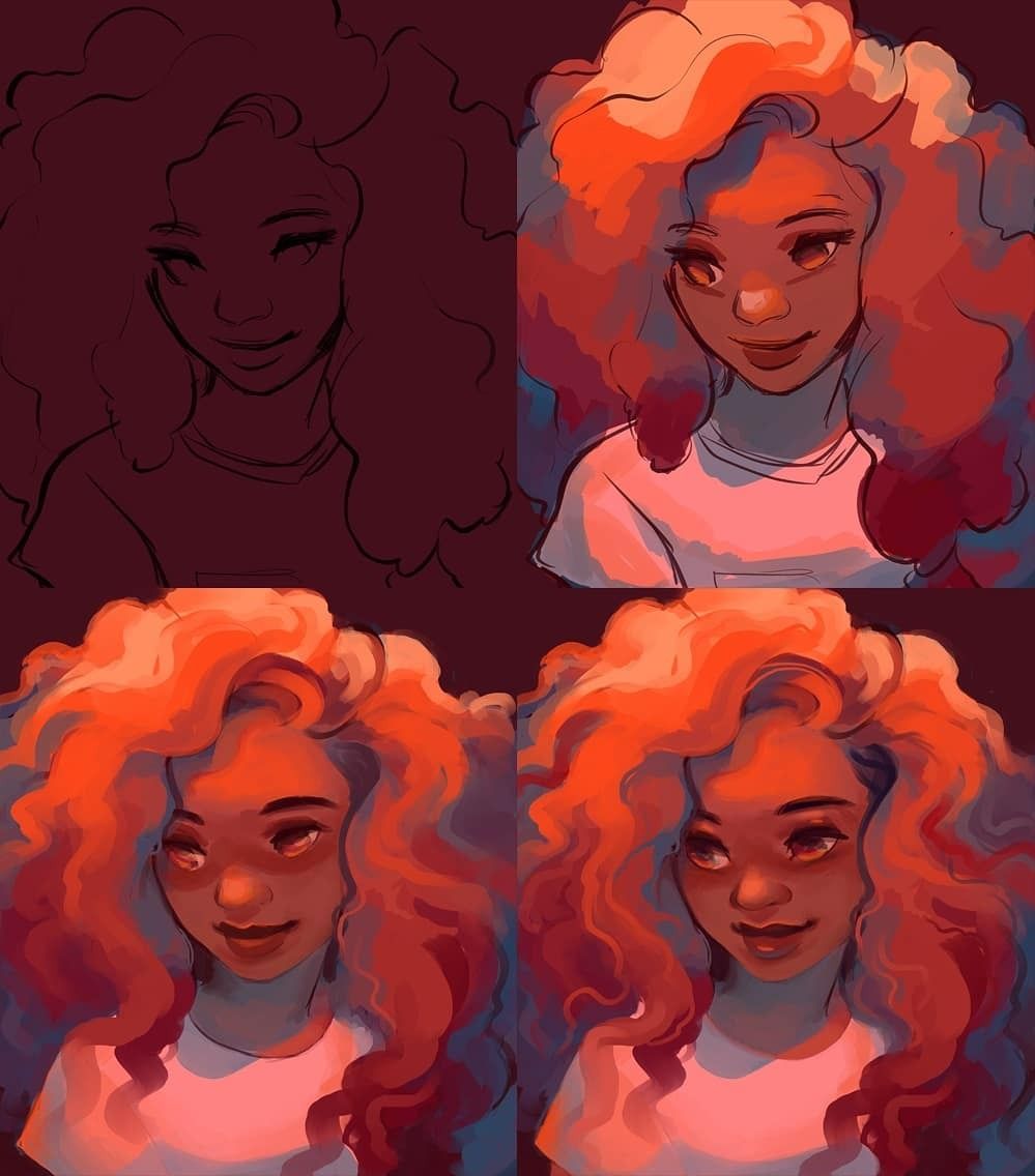 red lighting digital art tutorial