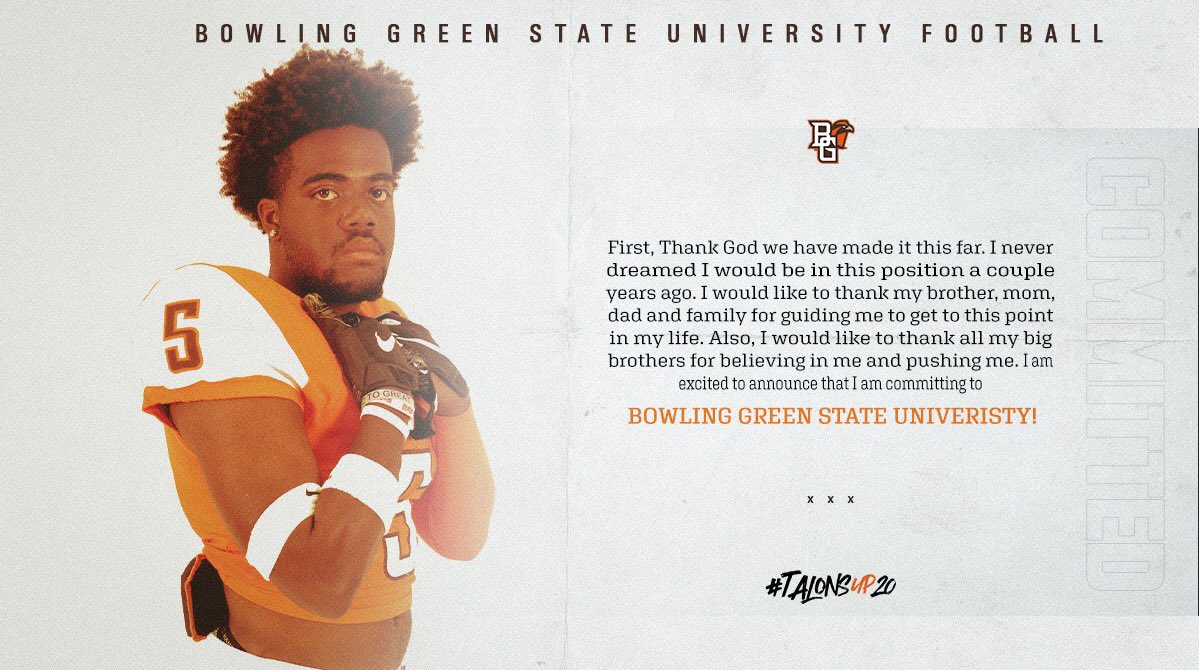 2020 3* ILB Aaron Washington commits to Bowling Green : r/CFB