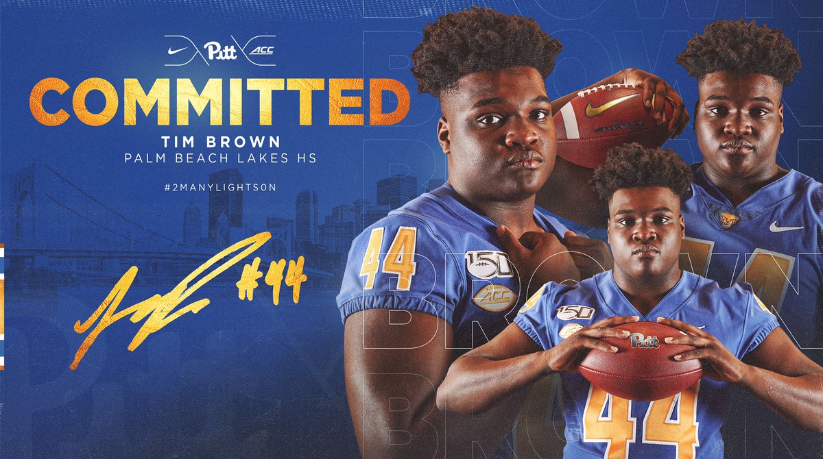 2020 3* DT Timothy Brown commits to Pitt : r/CFB