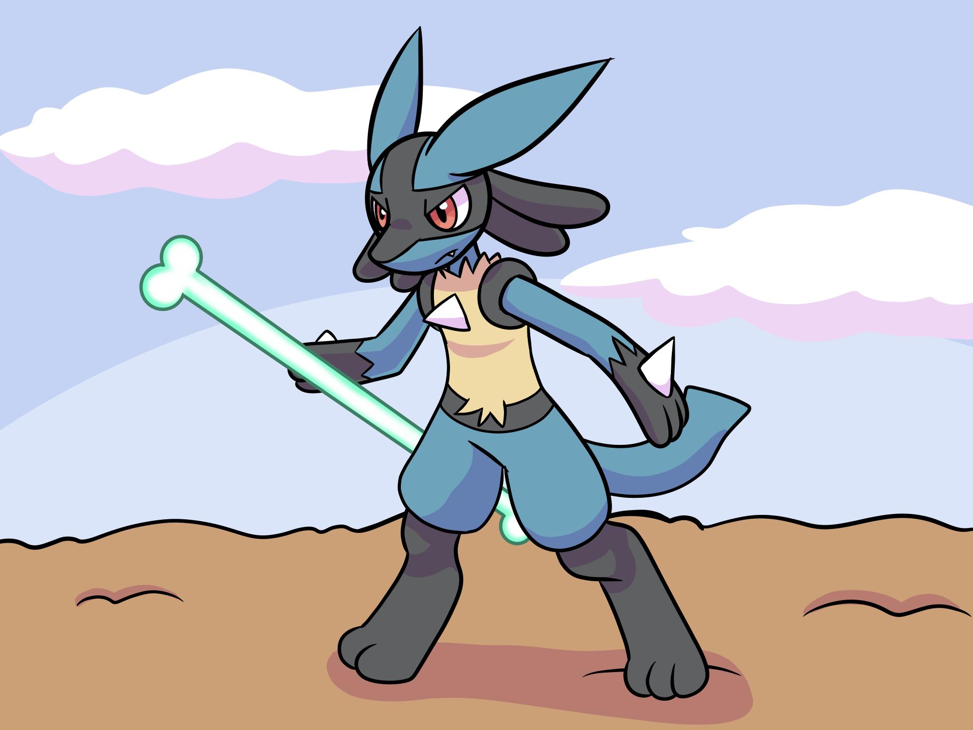 Lucario Bone Rush Pikachu