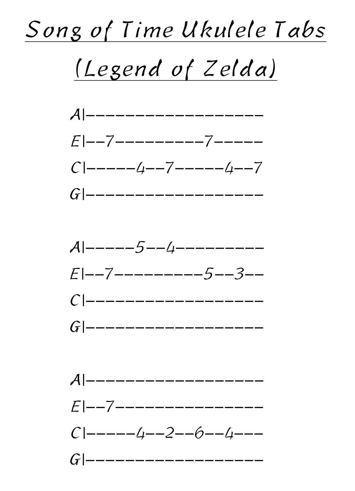 Zelda Guitar Chords