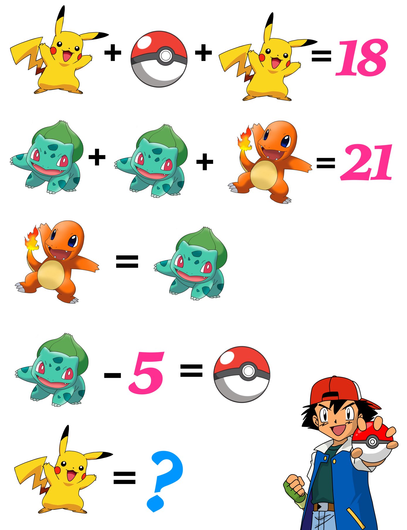 Mashup Math on Twitter: "Can your kids solve this #Pokemon math puzzle ...
