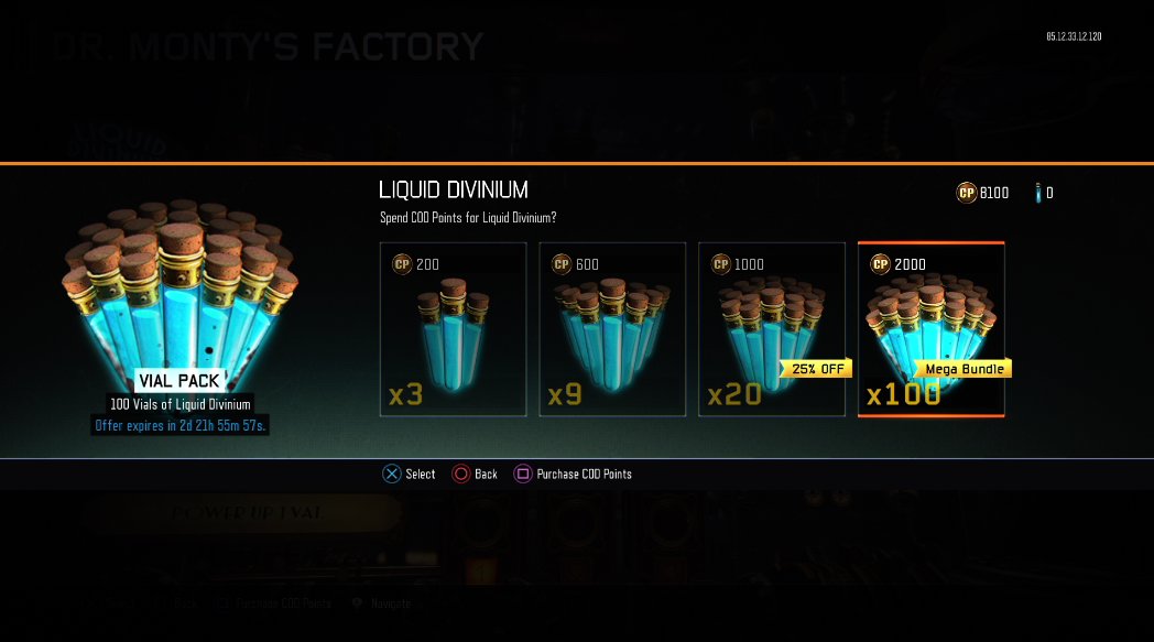 100 VIALS OF LD for 2000 cod points. Worth? : r/CODZombies