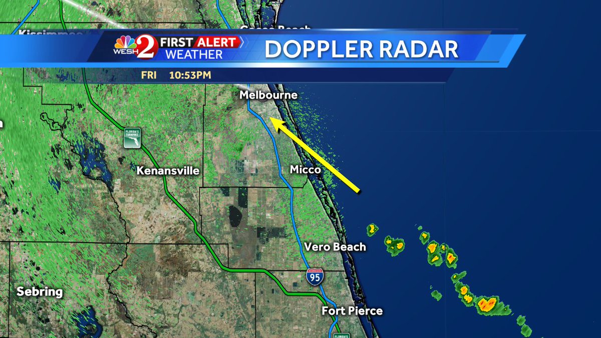 Tracking a few showers SE of Micco right now. Latest radar trends ...