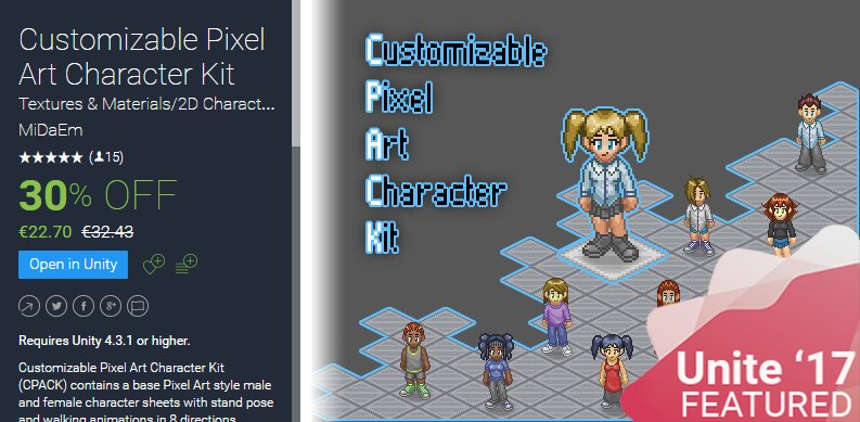Emma /mizuko/ on Twitter: "My Customizable Pixel Art Character Kit featured on #Unite17 30%OFF ...