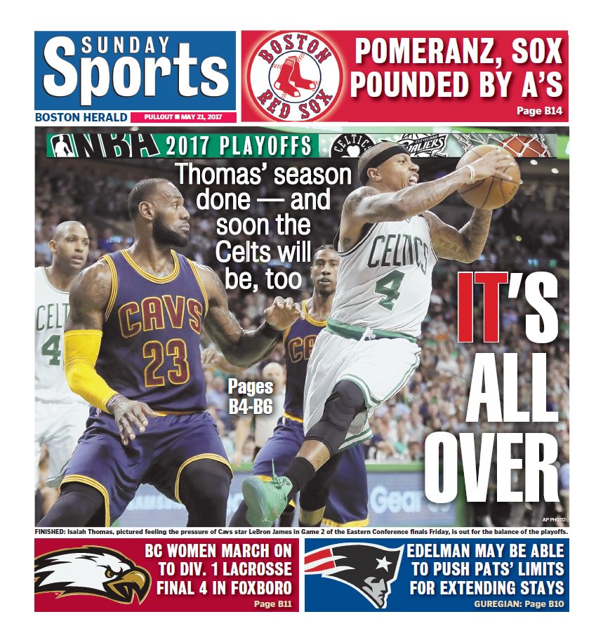 Boston Herald sports page - May 21, 2017 | Boston Herald | Scoopnest