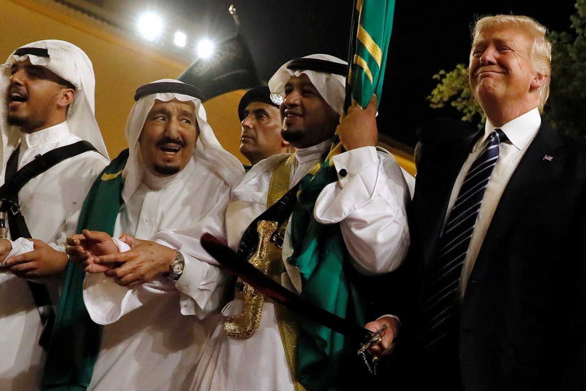 . joins in traditional saudi sword dance as he visited saudi arabia in ...