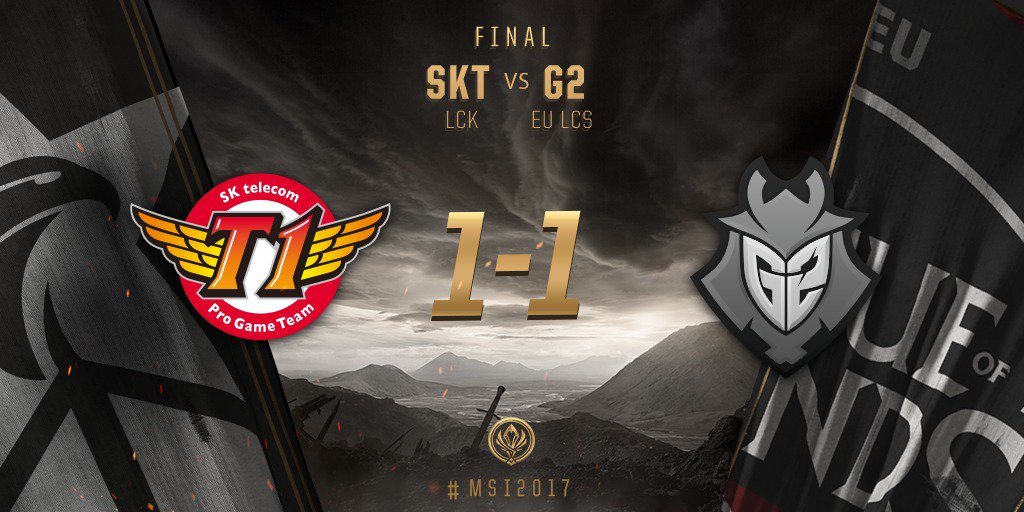 lolesports on Twitter: ".@G2esports take down @sktelecom_t1 in game 2 and tie the series! #G2WIN ...