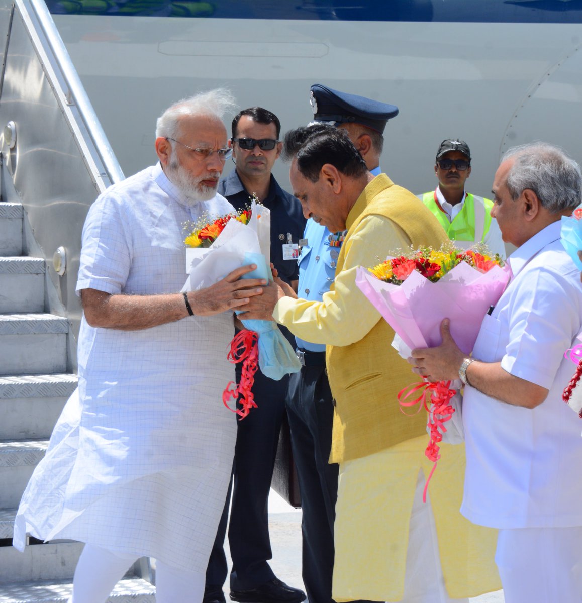 Prime Minister Narendra Modi arrives for two-day Gujarat visit ...