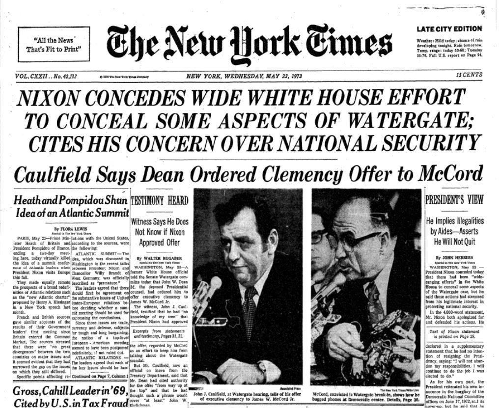 Watergate Scandal Newspaper
