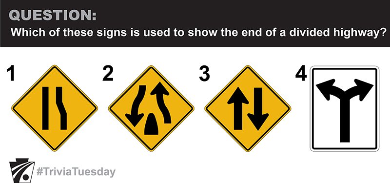 End Divided Highway Sign