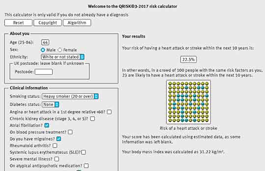Qrisk2 Cardiovascular Disease 10 Year Risk Score RESEARCH