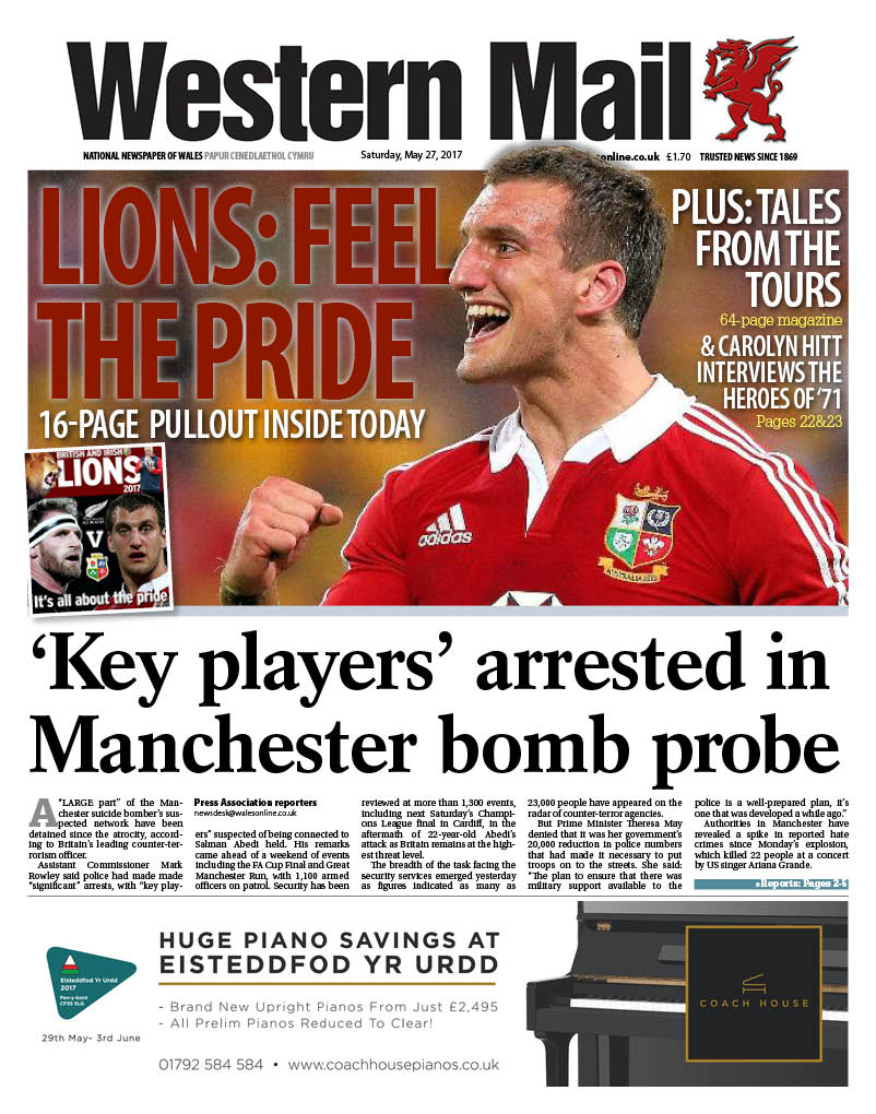 Western Mail front page Saturday May 27 | WalesOnline | Scoopnest
