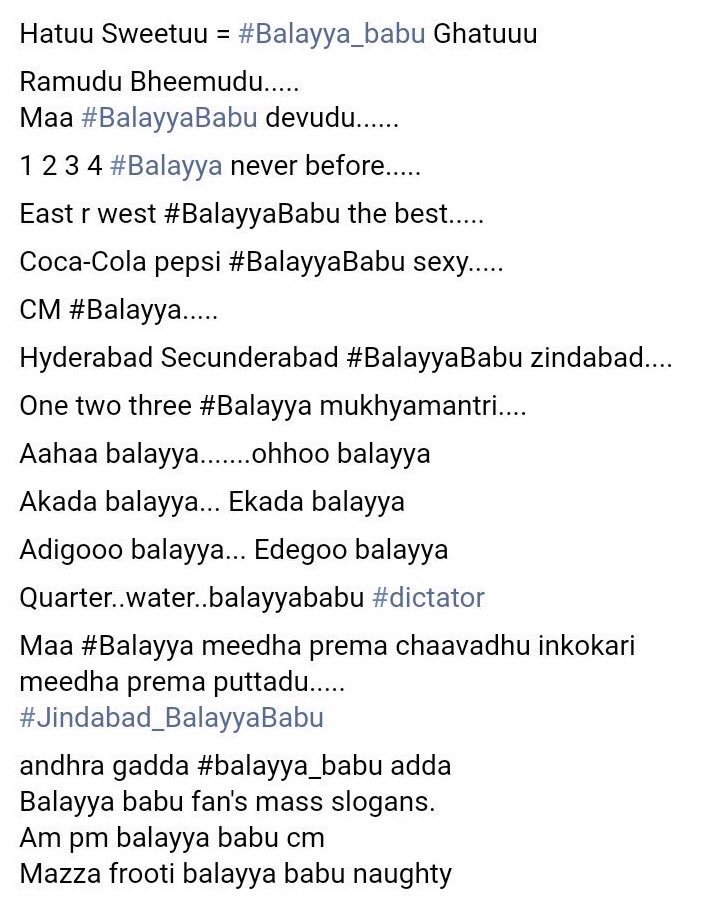 Funny Slogans On Balayya