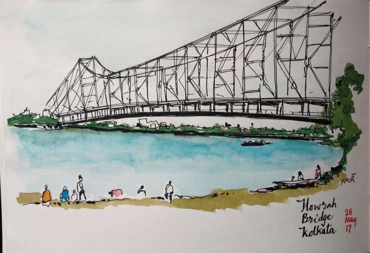 Howrah Bridge Kolkata Sketch