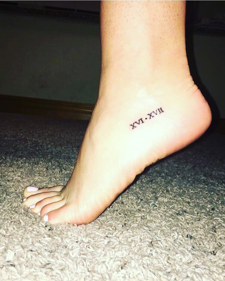 Roman Numeral Tattoos On Foot