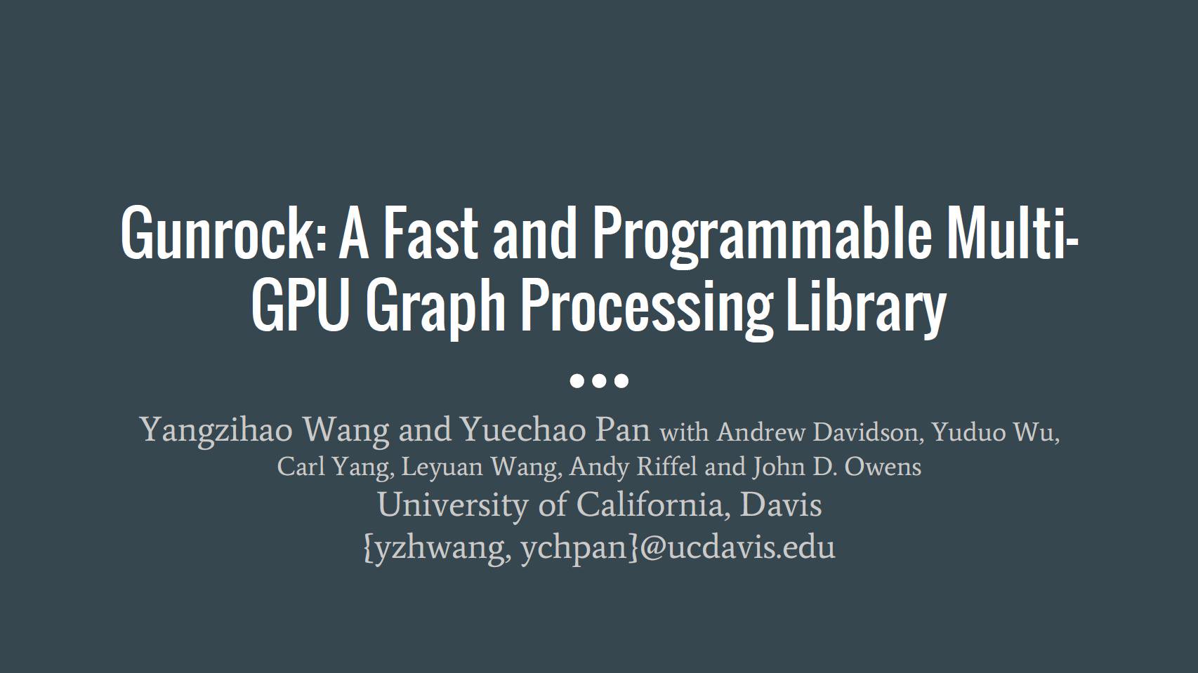 OGAWA, Tadashi on Twitter: "=> Gunrock, UC Davis, NVIDIA Webinar, Apr 26 2016 https://t.co ...