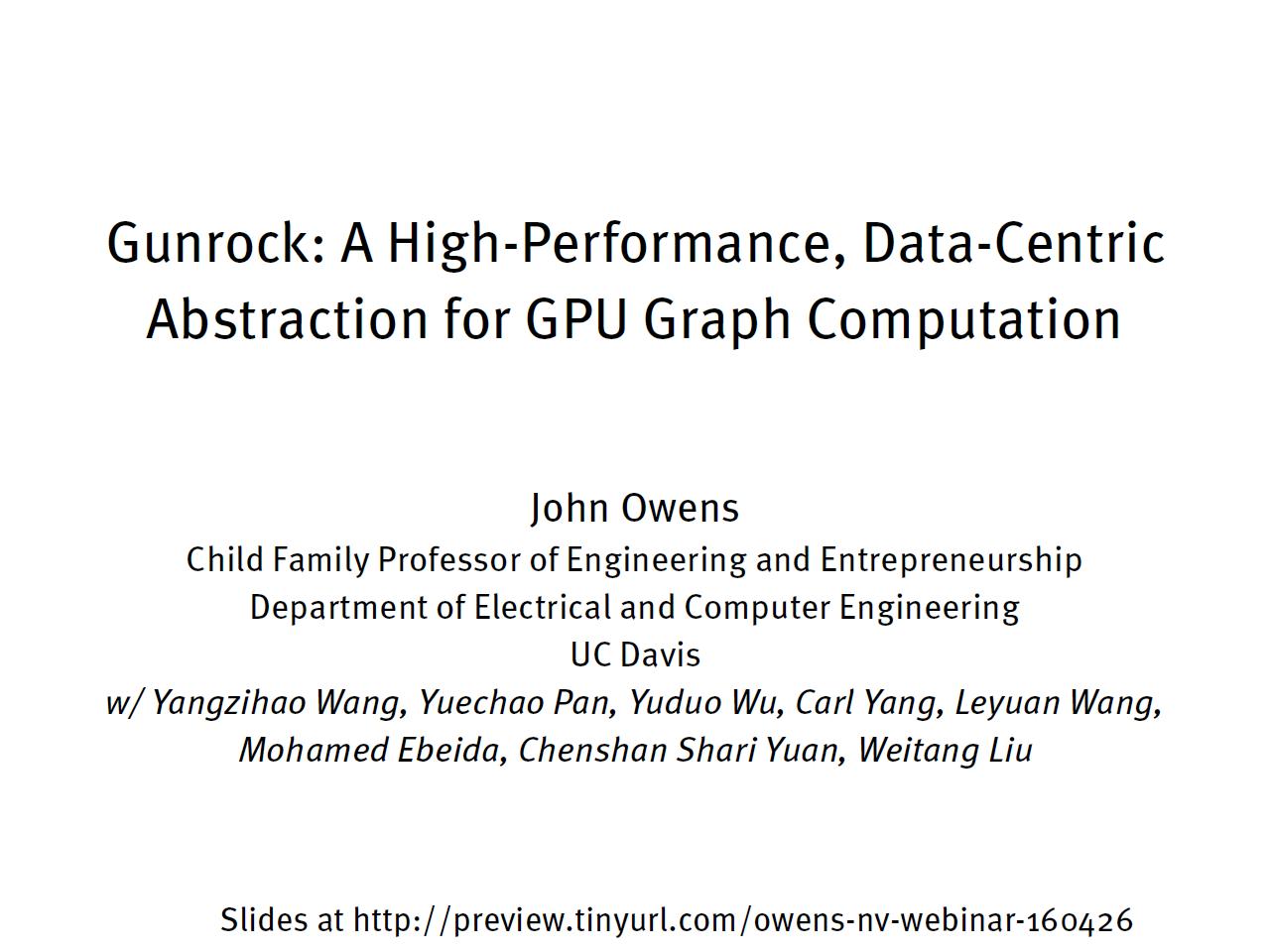 OGAWA, Tadashi on Twitter: "=> Gunrock, UC Davis, NVIDIA Webinar, Apr 26 2016 https://t.co ...