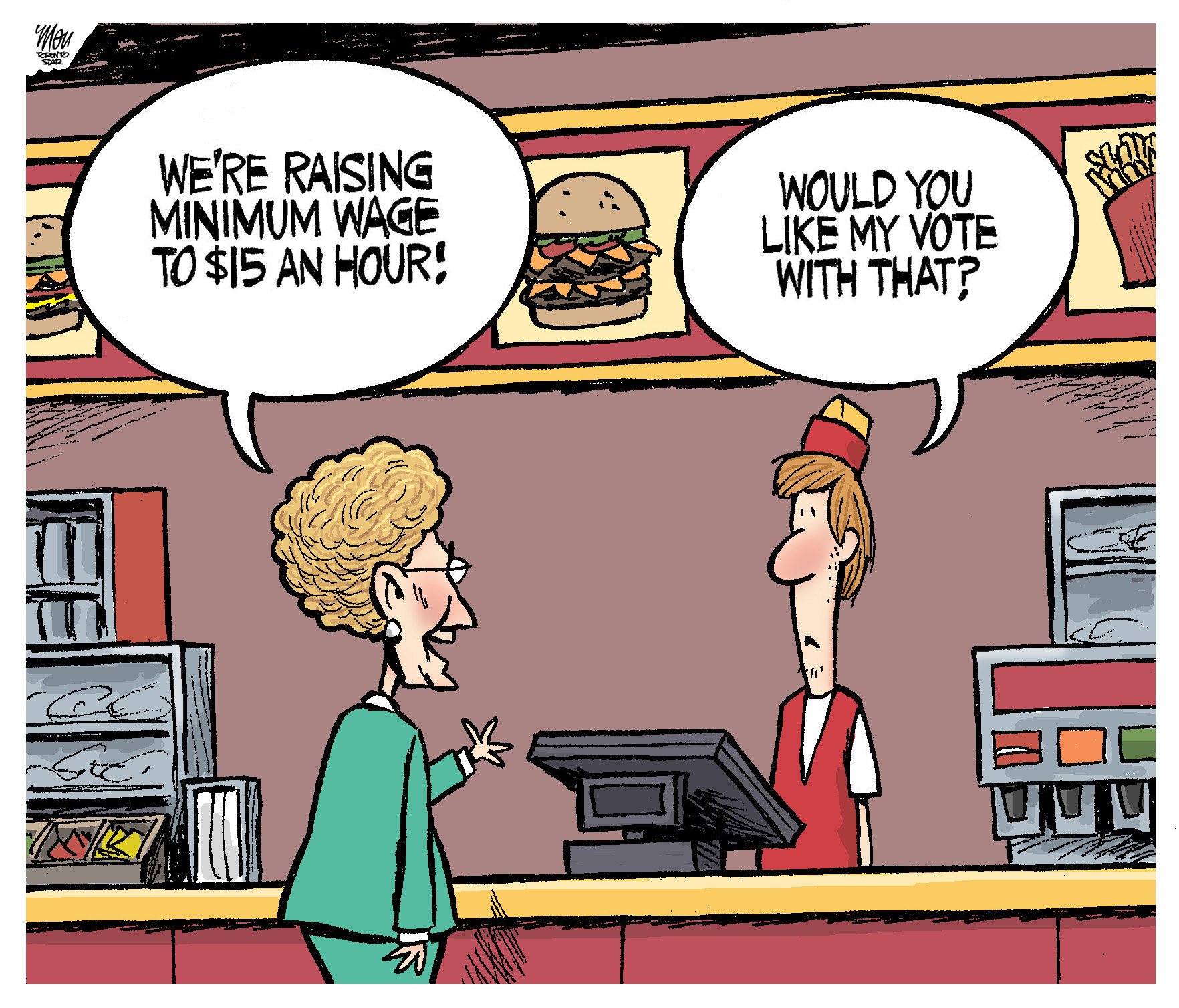 Raising Minimum Wage Political Cartoon People's Chancellor Economics