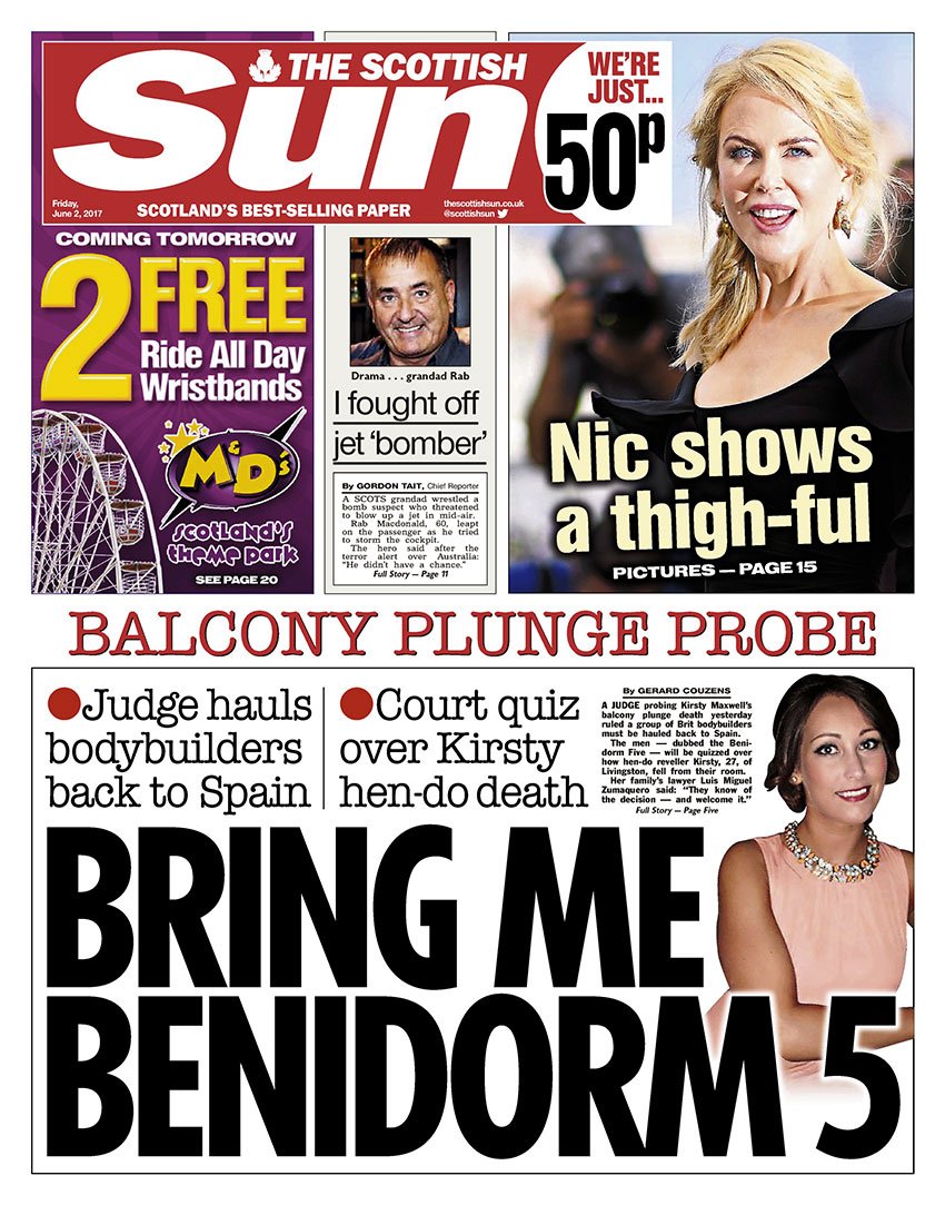 Good morning from The Scottish Sun. Here's a look at today's front page ...