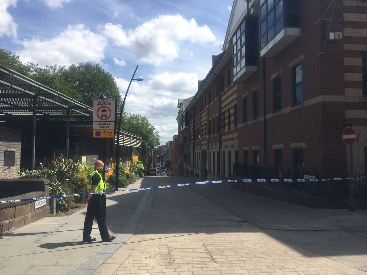 Mappin Street in Sheffield is cordoned off by police. Residents say a ...