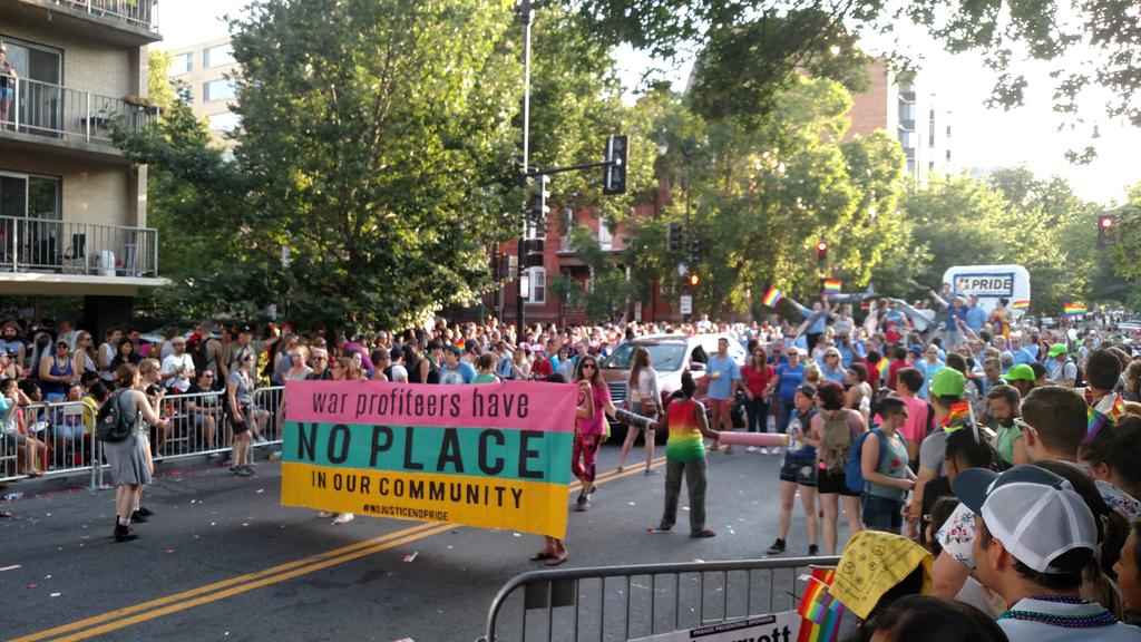 The DC pride parade has just been interrupted by this banner blocking ...