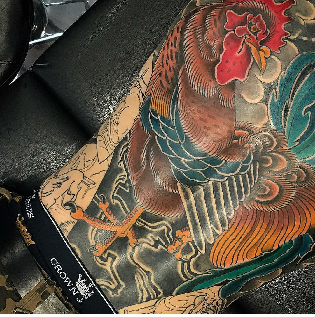 Traditional Japanese Rooster Tattoo