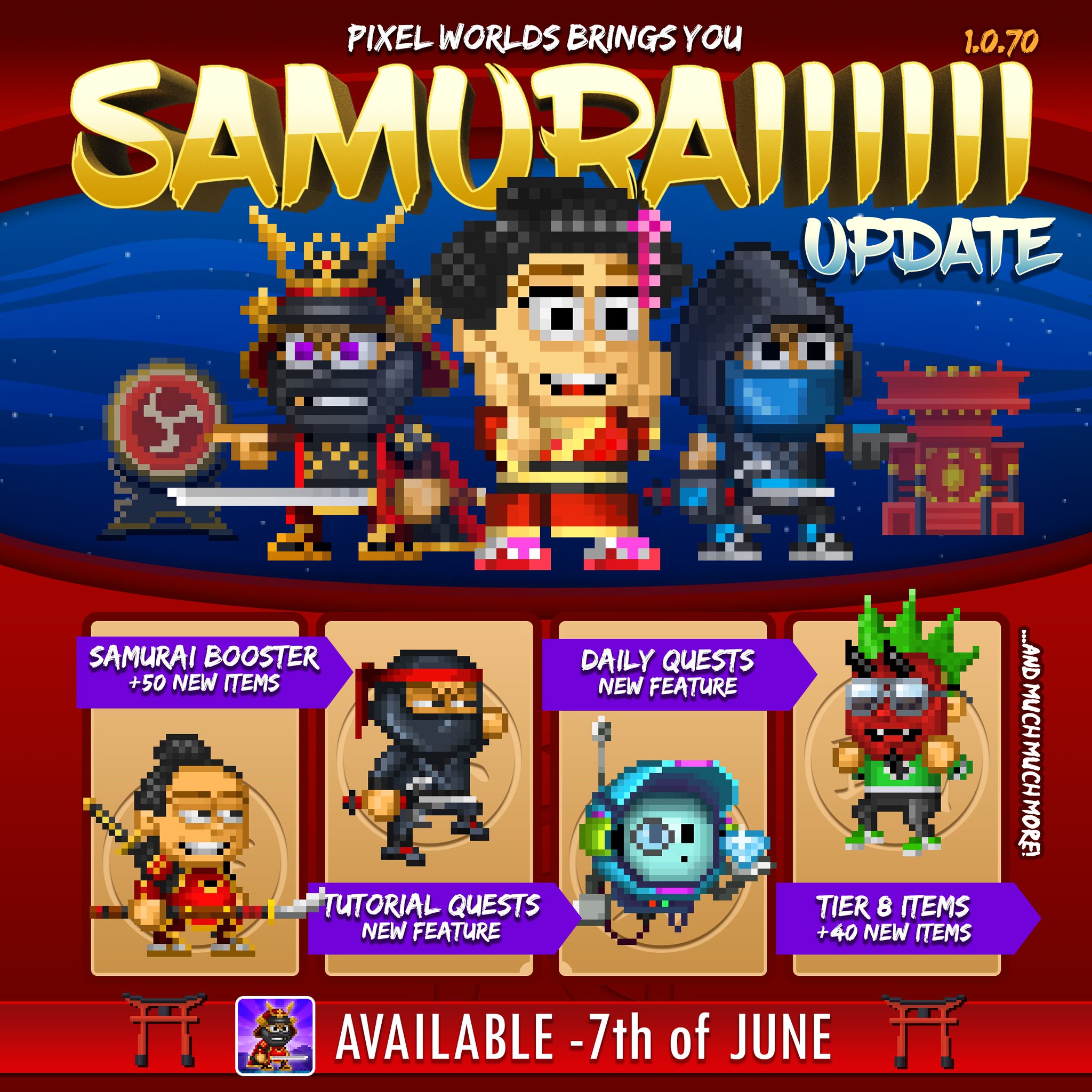 Pixel Worlds Game on Twitter: "Samuraiiiiii! #UpdateTime #PixelWorlds #hype #samurai #ninja # ...
