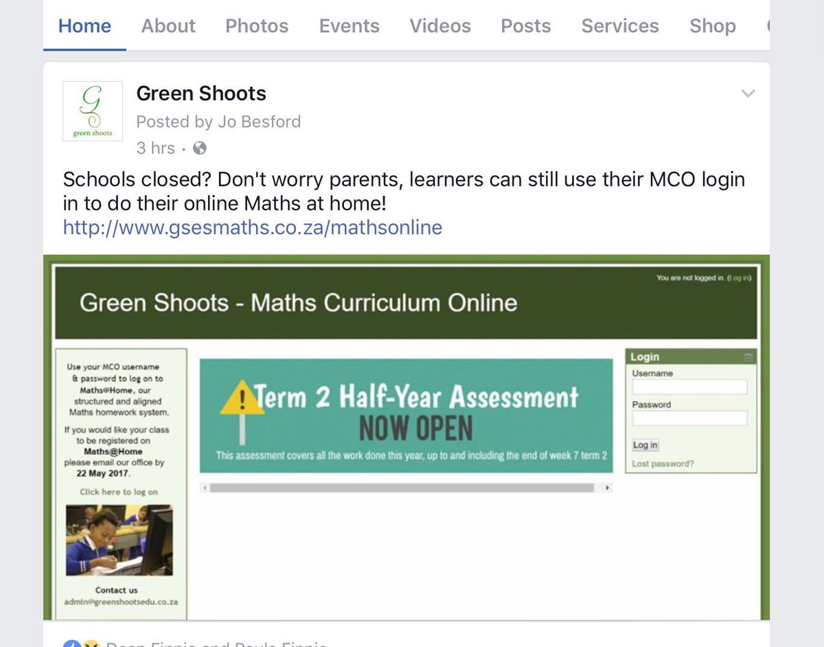 Green Shoots on Twitter: "We love it when a learner contacts us via Facebook to get her login ...