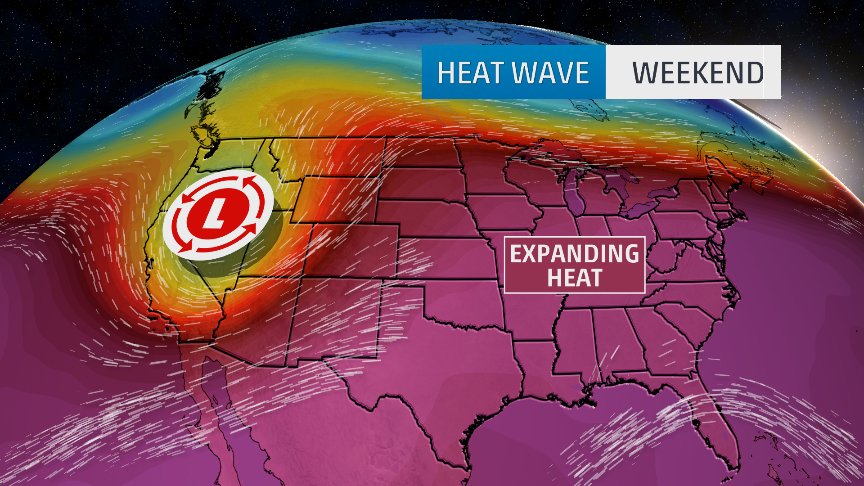 A heat wave builds from the Midwest this weekend to the Northeast Mon ...