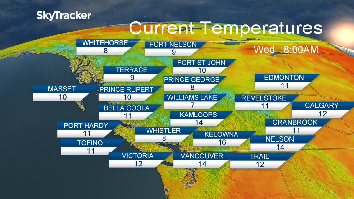 Here are this hour's temperature readings... BCWeather | Yvonne Schalle ...