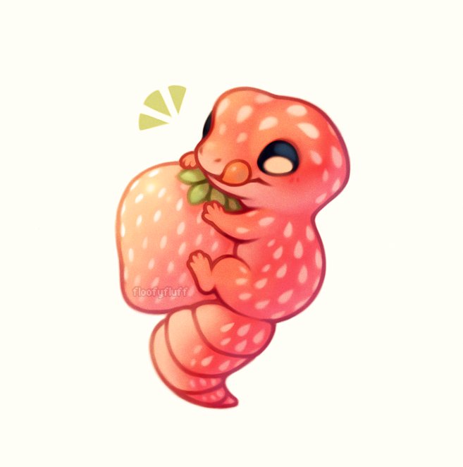 Strawberry Geckos | Cute reptiles, Cute gecko, Cute animal drawings kawaii