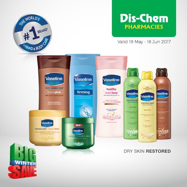 Dis-Chem On X: Restore Dry Skin With The Vaseline Skincare, 45% OFF