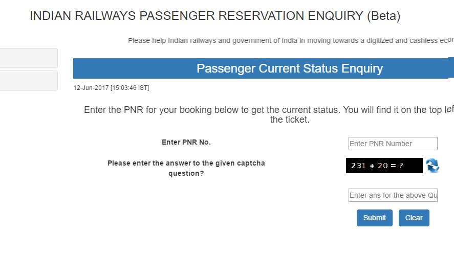 Indian Railways Seat Availability Enquiry