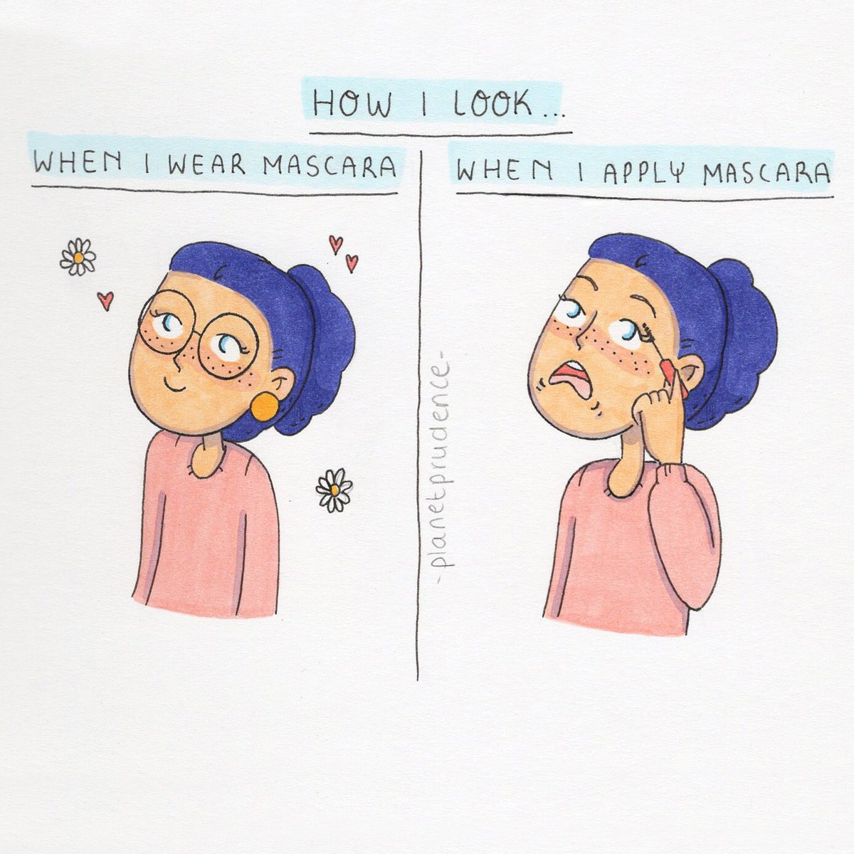 Funny Cartoon Putting On Makeup