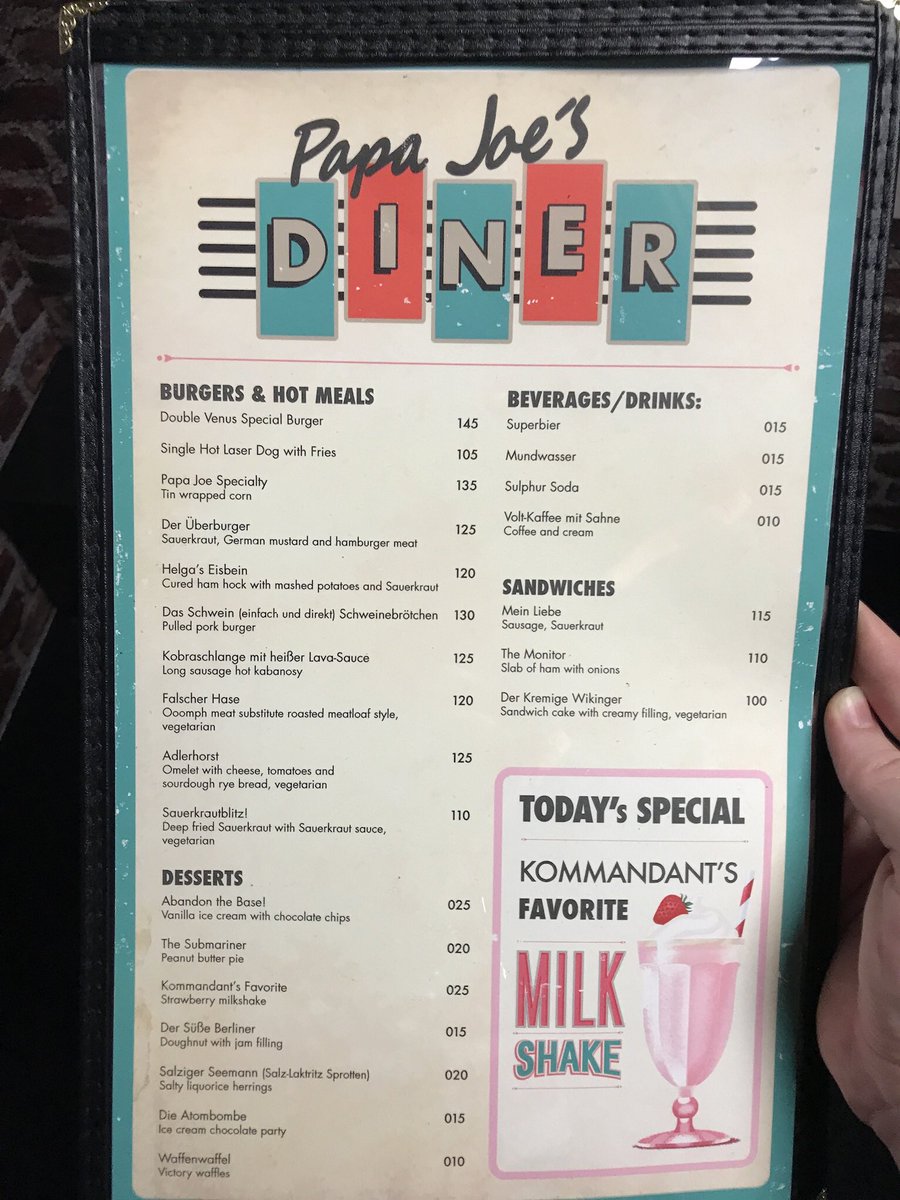 American Diner Menu