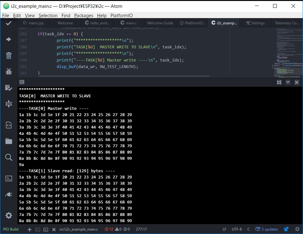 Robo8080 On Twitter このesp32 Esp Idfのi2c Master Slave のサンプルをatom Platformio Ideでビルドしてみた。とりあえず