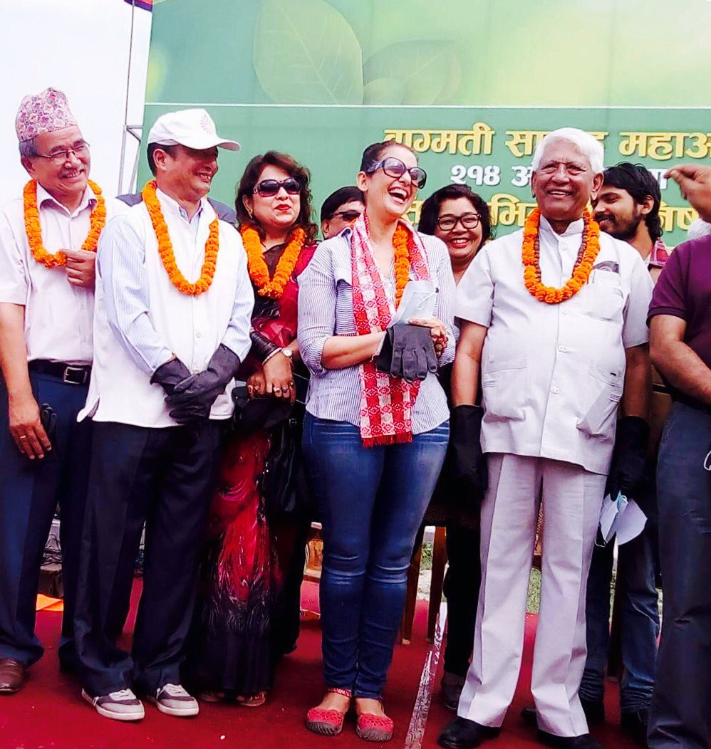 Shova Sharma on Twitter: "@mkoirala was in Bagmati cleaning campaign. #MomPhotography…