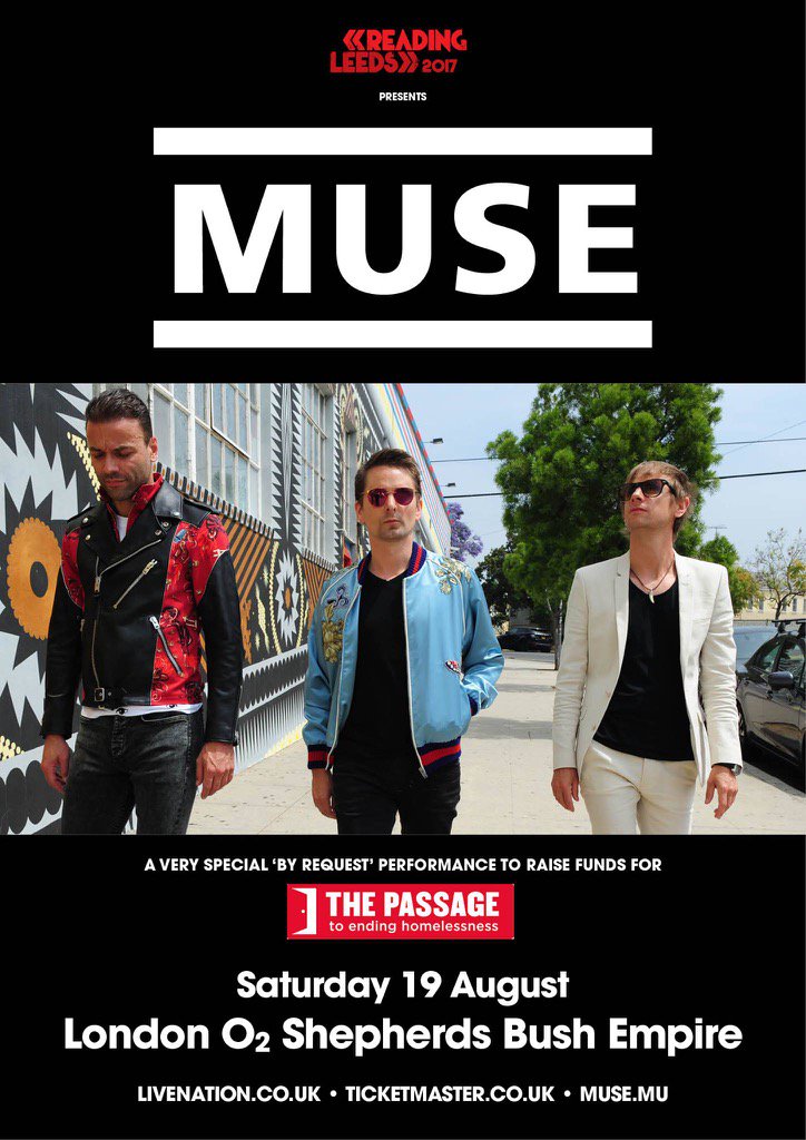 LONDON! Muse have announced a By Request show at o2sbe on 19 Aug in aid ...