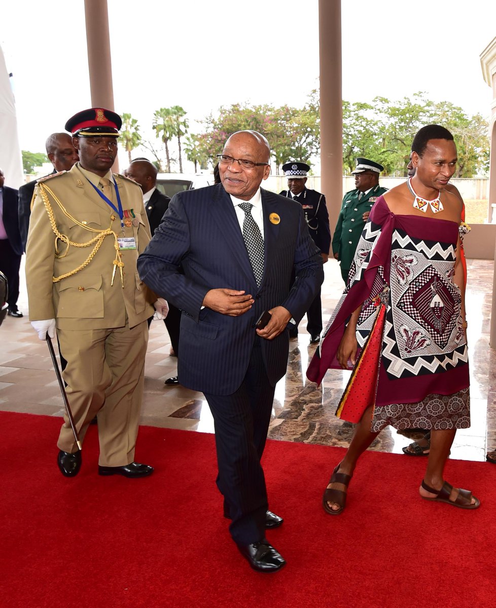 President Jacob Zuma arriving at the Lozitha Palace for the 5th ...