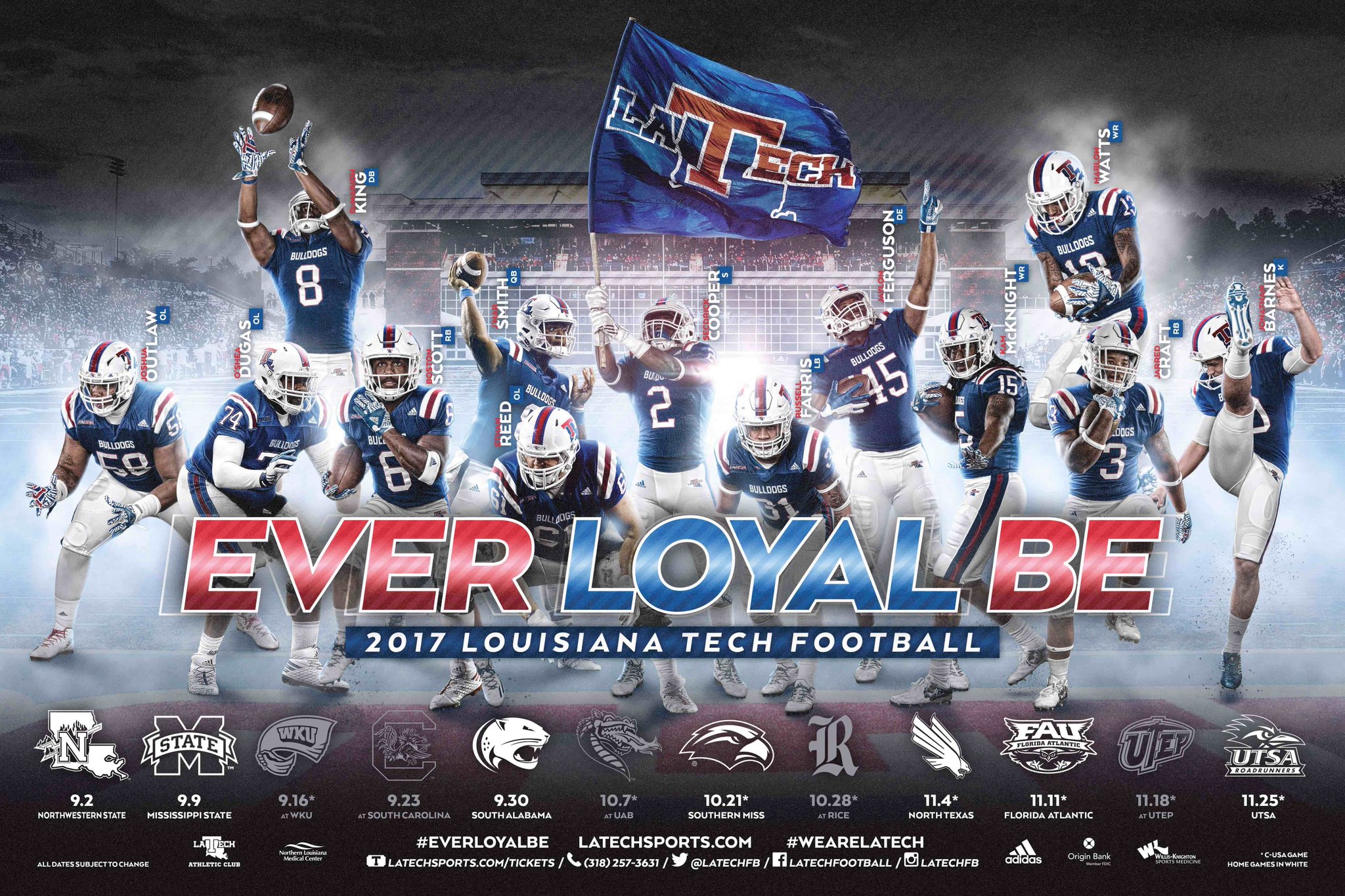 2017 Louisiana Tech Football Desktop Wallpaper