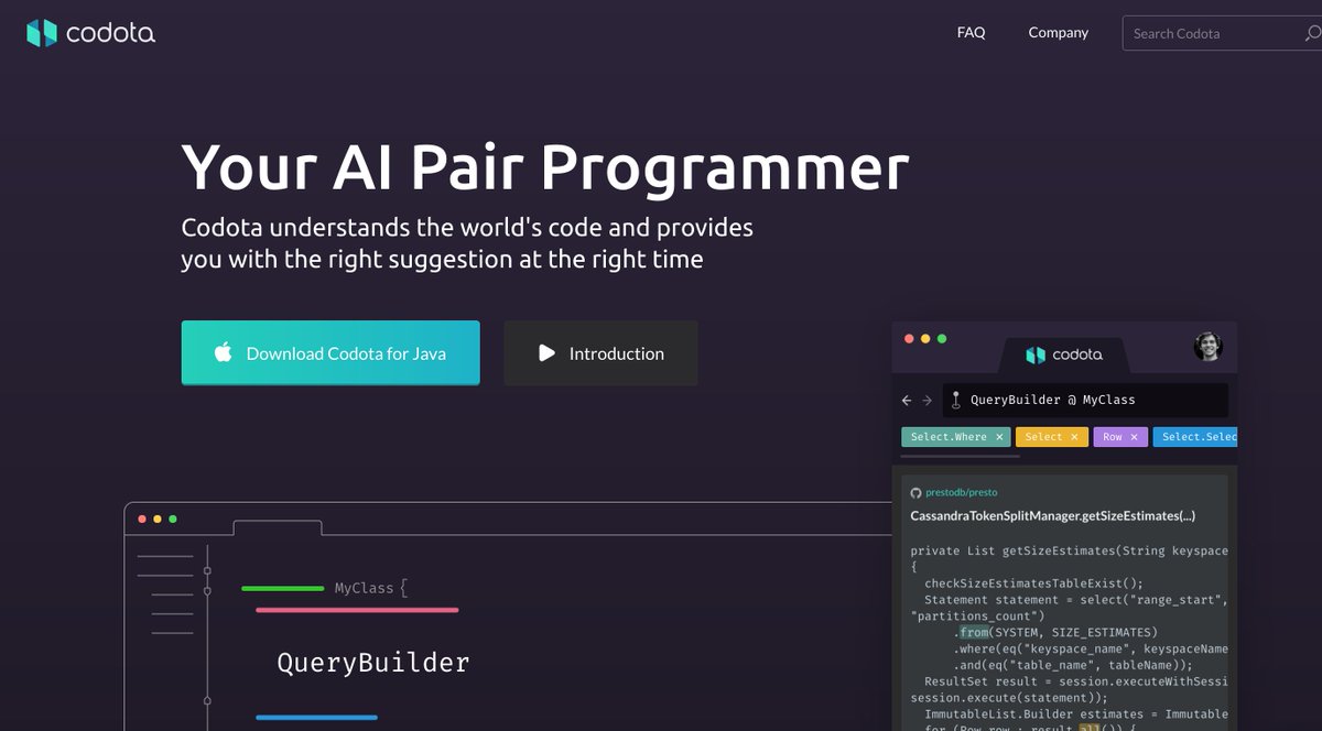 Codota — An AI coding partner. Do you always have to search over the ...