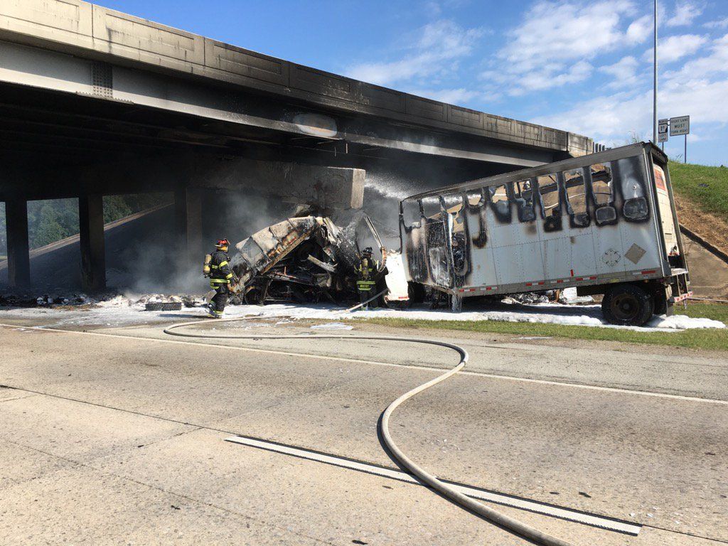 Driver dead in crash, explosion at overpass>> kait8 | Region 8 News ...